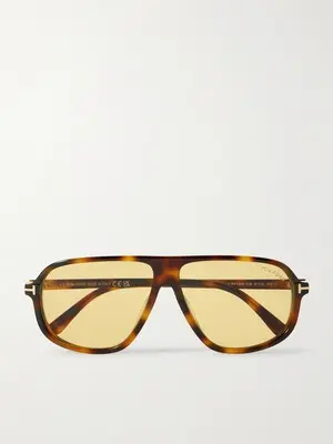 TOM FORD Guillame Aviator-style Sunglasses - Tortoiseshell