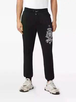 Philipp Plein Graphic-detail Tapered Track Pants - Black