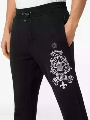 Philipp Plein Graphic-detail Tapered Track Pants - Black