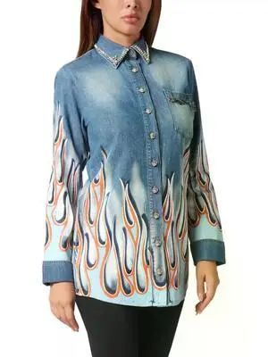 Philipp Plein Flame Racing Shirt