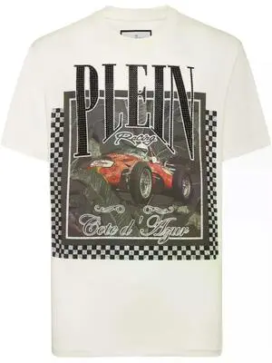 Philipp Plein Racing-graphic T-shirt - White