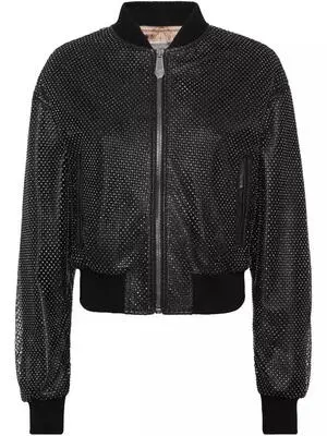 Philipp Plein Leather Bomber Jacket