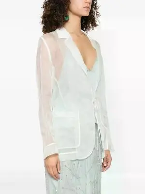 FORTE_FORTE Organza Blazer - White