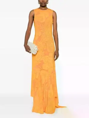 Etro Jacquard Maxi Dress - Orange