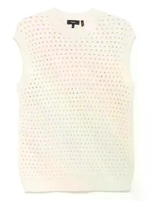 Theory Cable-knit Sleeveless Vest - Neutrals