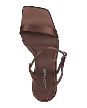 Jeffrey Campbell Kassandra Wedge Sandals - Brown Satin