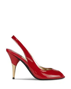 Jeffrey Campbell Charis Slingback Pumps - Red Patent