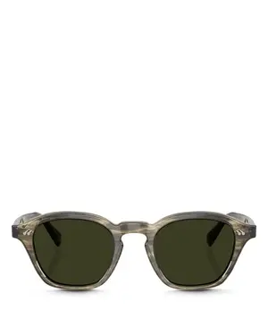 Oliver Spencer Eyles Square Sunglasses - Olive