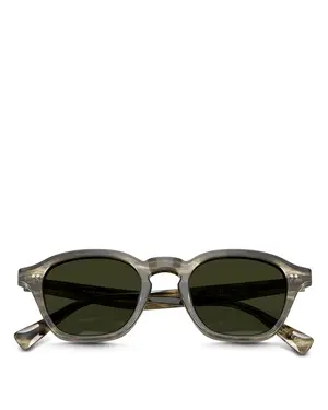 Oliver Spencer Eyles Square Sunglasses - Olive