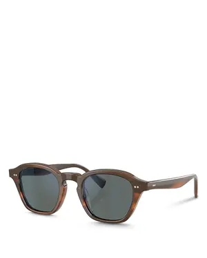 Oliver Spencer Eyles Square Sunglasses - Blue Brown