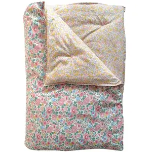 COCO & WOLF Liberty Fabric Betsy Candy Floss & Wiltshire Bud Print Heirloom Quilt - Pink