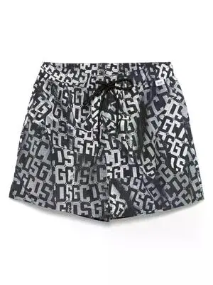 Gcds Logo-print Swim Shorts - Black