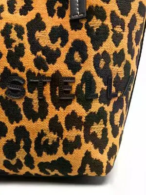 Stella McCartney Leopard-jacquard Bucket Bag - Brown
