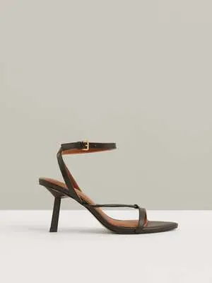 REISS Ashley Leather Strappy Heeled Sandals