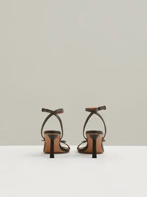 REISS Ashley Leather Strappy Heeled Sandals