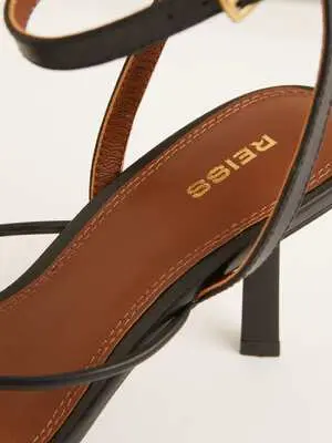 REISS Ashley Leather Strappy Heeled Sandals
