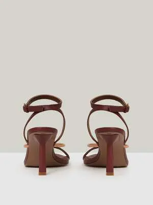 REISS Ashley Leather Heeled Sandals