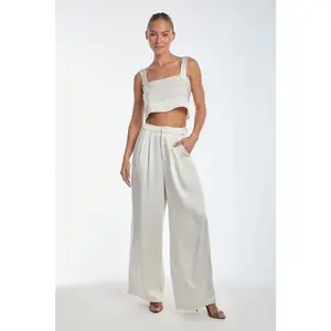 THE NOLI SHOP Noli Yoga Valentina Satin Pant - Pearl