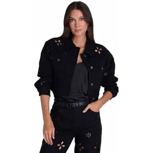 THE NOLI SHOP Kaia Pearl Denim Jacket - Black
