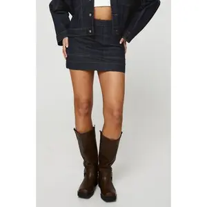 Princess Polly Hughes Patch Pocket Denim Miniskirt - Blue