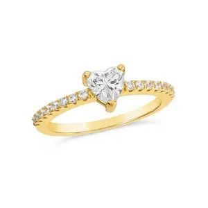 ANNA ZUCKERMAN Diamond Crystalline Heart Ring - Yellow Gold