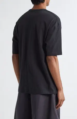 LEMAIRE Boxy Cotton & Linen T-shirt - Jet Black