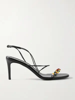 Khaite Loop Bead-embellished Leather Sandals