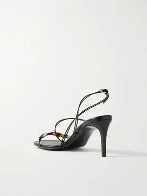 Khaite Loop Bead-embellished Leather Sandals