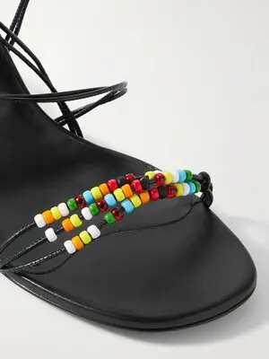 Khaite Loop Bead-embellished Leather Sandals