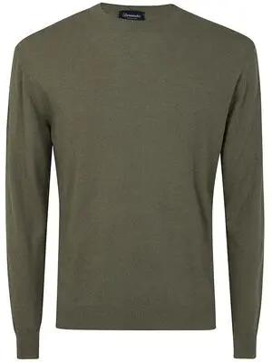 DRUMOHR Long Sleeve Round Neck Sweater - Green