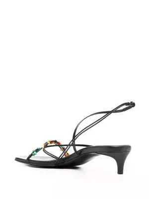 Khaite 35mm Loop Sandals - Black