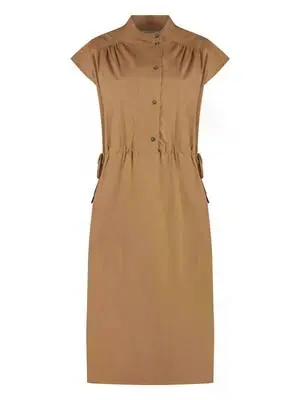 YVES SALOMON Poplin Shirt Dress - Brown