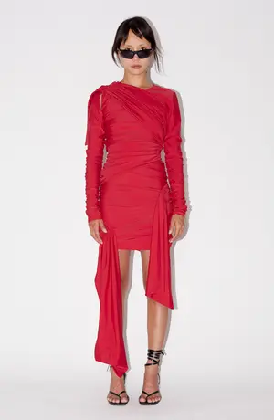 SAEMDI Sporty Jersey Mini Dress - Red