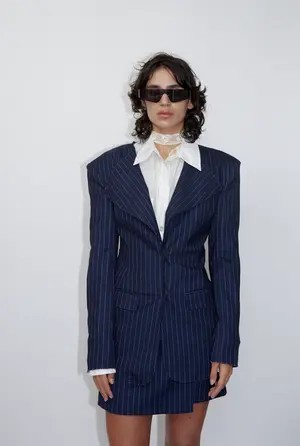 SAEMDI Pinstripe Suit Jacket
