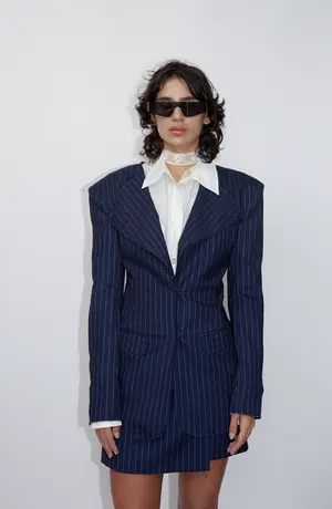 SAEMDI Pinstripe Suit Jacket