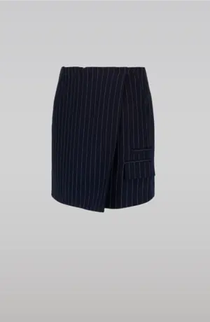 SAEMDI Pinstripe Mini Skirt
