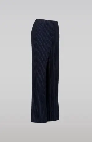 SAEMDI Pinstripe Wide-leg Trousers