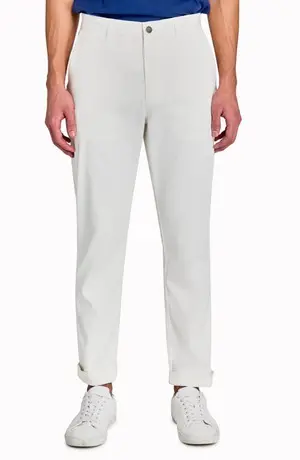 CON.STRUCT Slim Fit Stretch Flat Front Pants - White