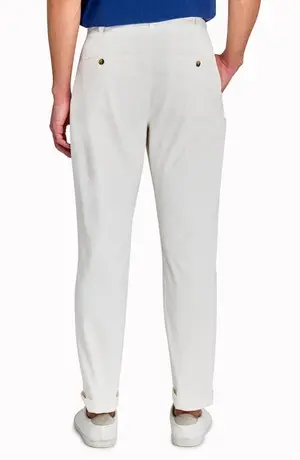 CON.STRUCT Slim Fit Stretch Flat Front Pants - White