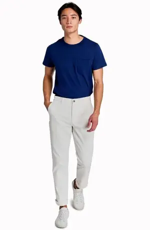 CON.STRUCT Slim Fit Stretch Flat Front Pants - White