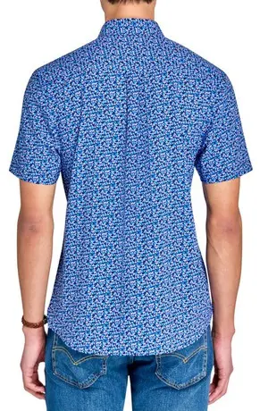 CON.STRUCT Slim Fit Clustered Floral Recycled 4-way Stretch Performance Short Sleeve Shirt