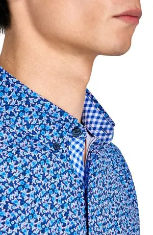 CON.STRUCT Slim Fit Clustered Floral Recycled 4-way Stretch Performance Short Sleeve Shirt