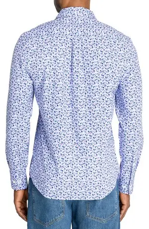 CON.STRUCT Slim Fit Ditsy Floral Recycled 4-way Stretch Performance Long Sleeve Shirt - Lilac