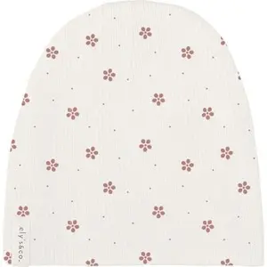 ELY'S & CO. Baby Cotton Ribbed Beanie - Floral Pin Dot