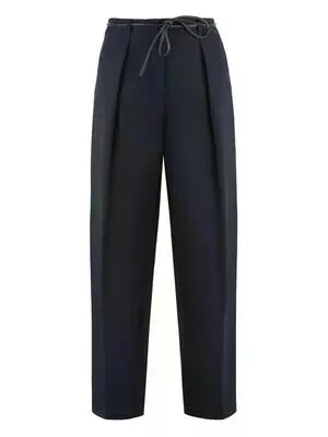 YVES SALOMON Belted Trousers - Blue