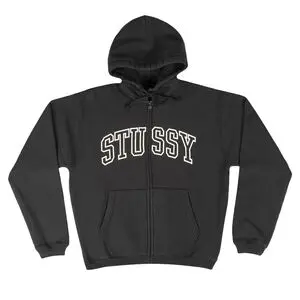 StÜssy Outline Zip Hoodie - Black