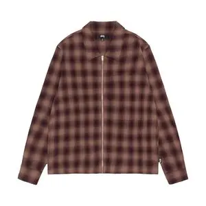 StÜssy Zip Twisted Yarn Plaid Shirt