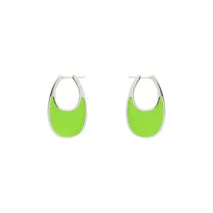 Coperni Lacquered Medium Swipe Earring - Green