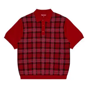 Supreme Plaid Knit Short-sleeve Polo