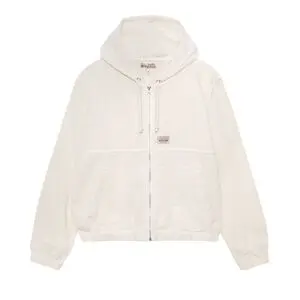 StÜssy Mesh Zip Hoodie 'bone